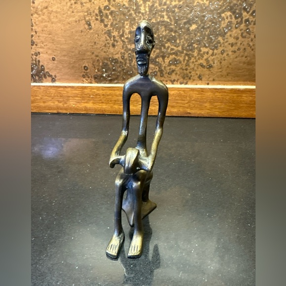Art | Bronze Brass Seated Musician Statue Cymbols Primitive 75 | Poshmark